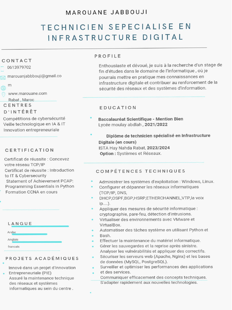 CV Informatique | PDF