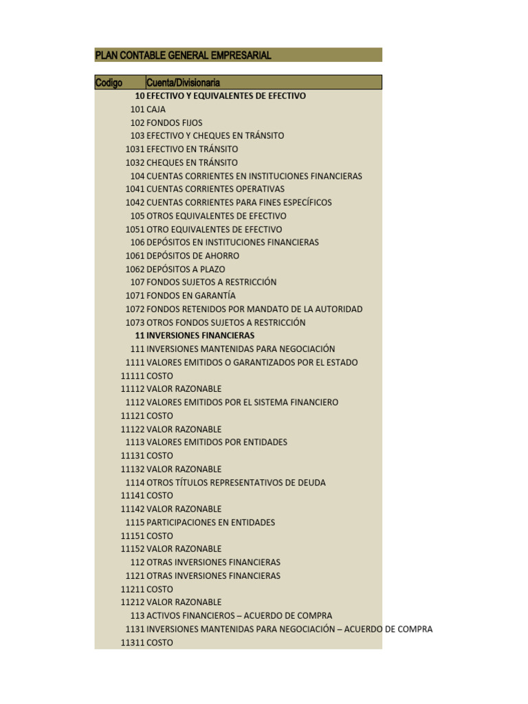Plan Contable General Empresarial | PDF | Depreciación | Impuestos