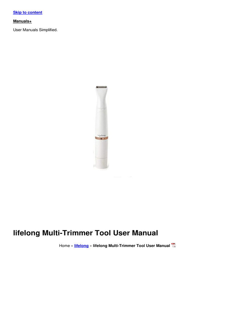 Multi Trimmer Tool Manual Pdf Ac Power Plugs And Sockets