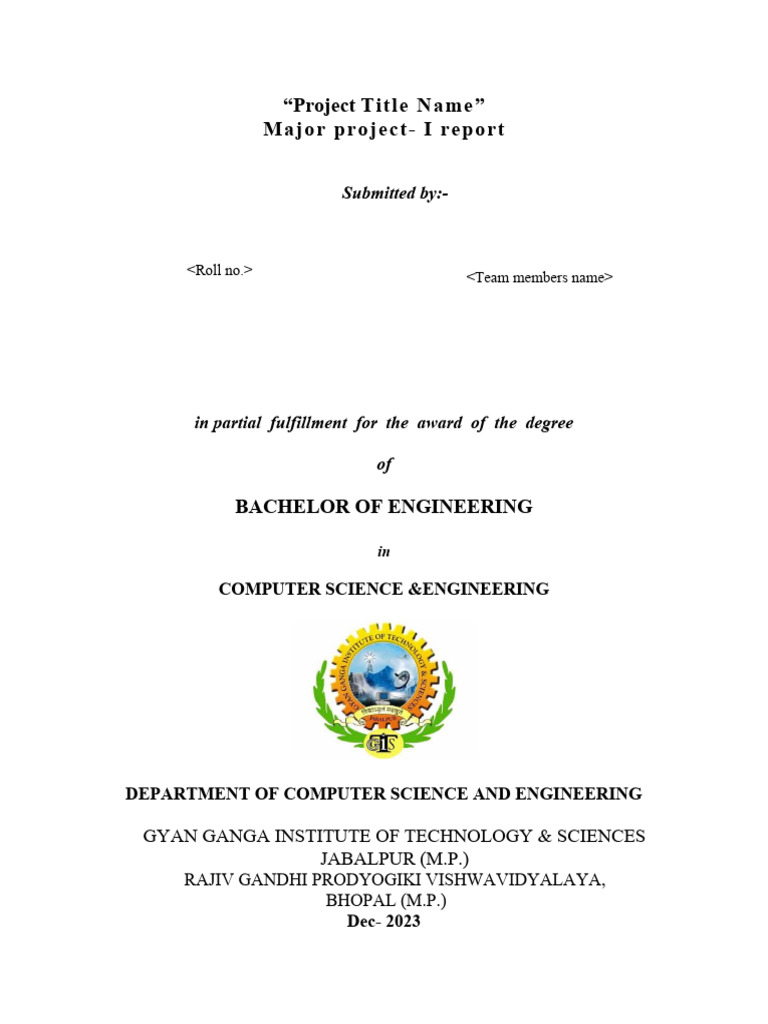 Sample Major Project - 1 Report | PDF | Html | Markup Language