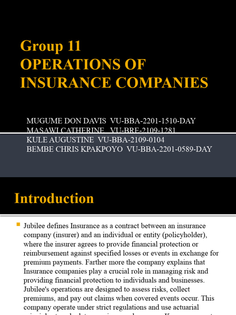 Operations of Insurance Companies | PDF | Insurance | Reinsurance