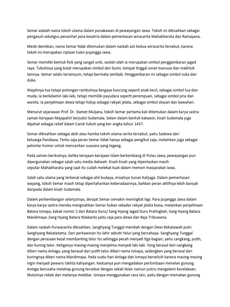 Ki Semar Badranaya | PDF