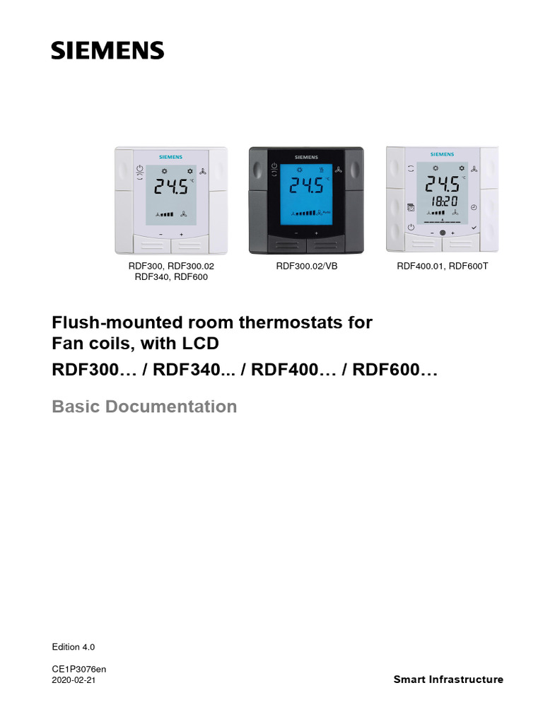 RDF340 | PDF | Thermostat | Actuator