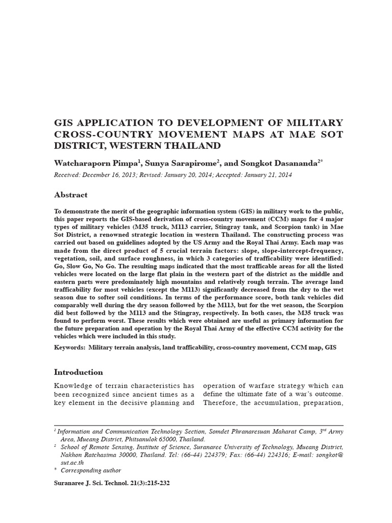 Gis Application To Development of Military Cross-Country Movement Maps ...