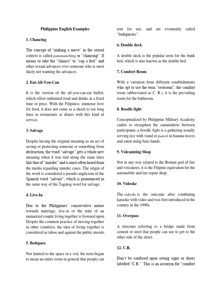 Philippine English Examples | PDF