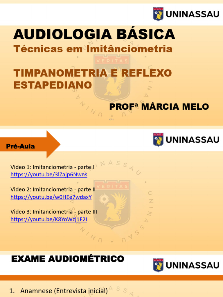 Aula - Timpanometria e Reflexo Estapediano | PDF | Audição | Otologia