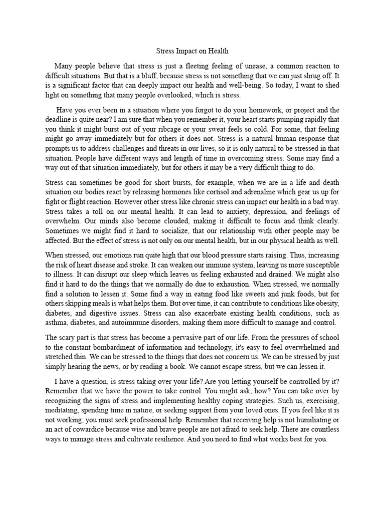 Speech Stress | PDF | Stress (Biology) | Feeling