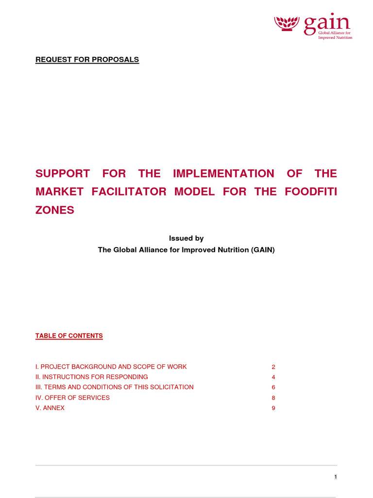 RFP-Implementing MF Model-Final | PDF | Supply Chain | Request For Proposal