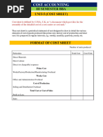 Cost Sheet and Expense Overview | PDF | Expense | Cost Of Goods Sold