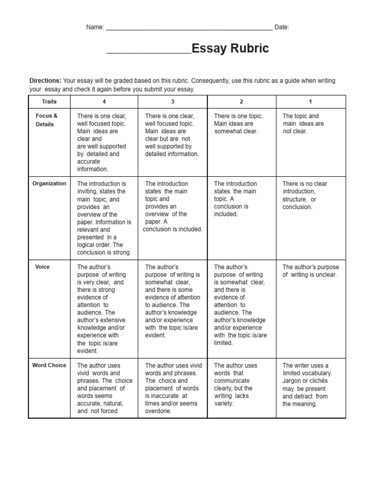 Writing Assignment Rubric | PDF | Essays | Linguistics