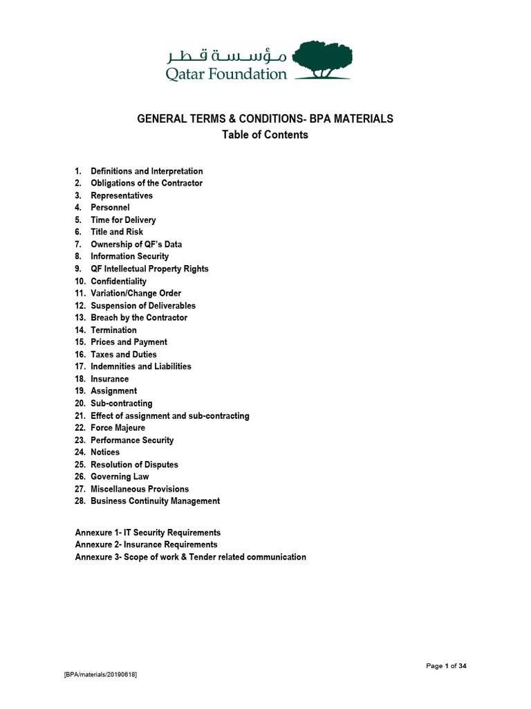 APPENDIX A - BPA Terms & Conditions - Materials | PDF | License ...