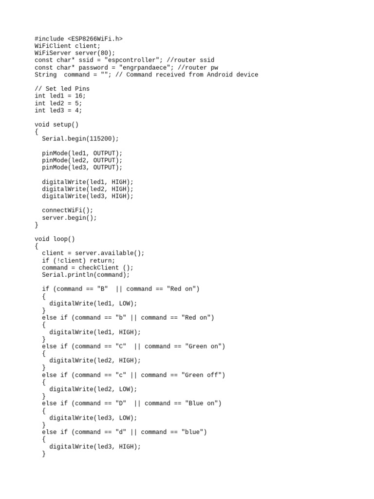 ESP8266_sample_program.ino | Download Free PDF | Computing | Network Protocols