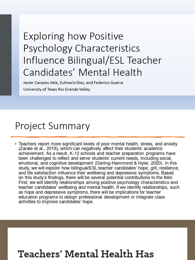Exploring How Positive Psychology Characteristics Nfluence Bilingual ...
