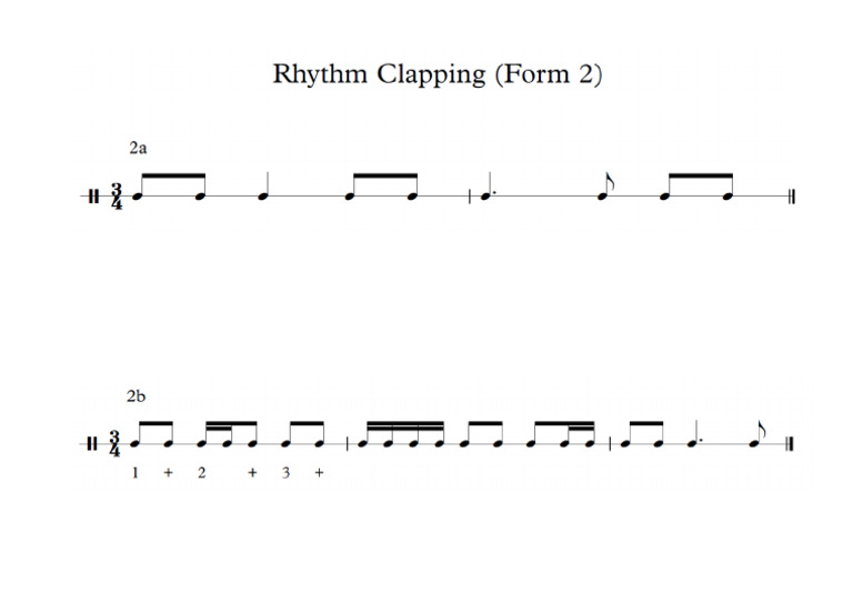 Rhythm Clapping - Form 2 (2a & B) Student | PDF