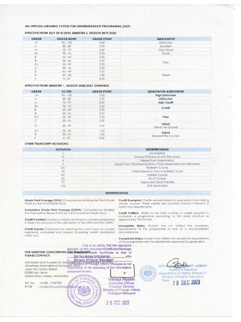 Grading System | PDF
