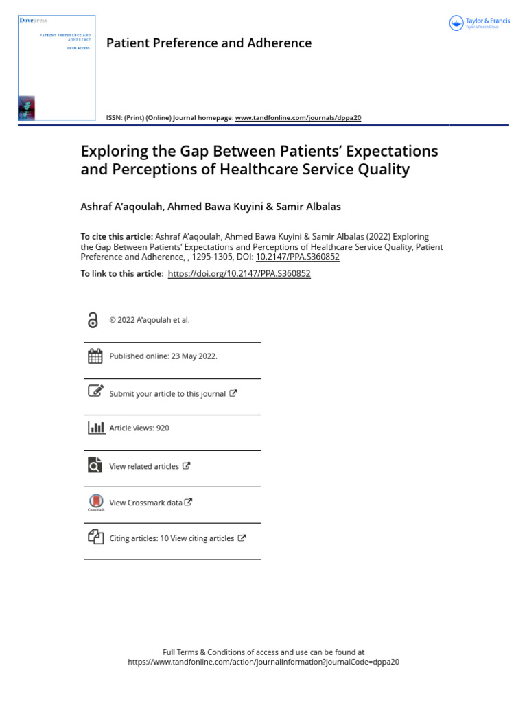 Patient Expectations vs. Healthcare Quality | PDF | Health Care | Hospital