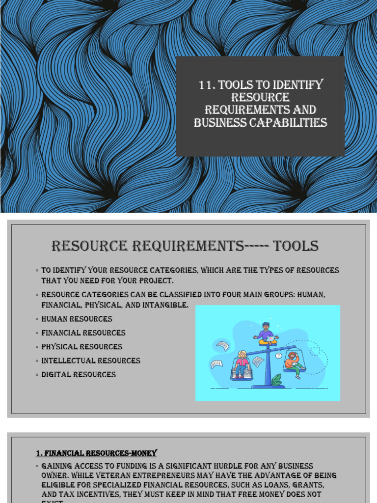 Tools to identify resource requirements and business Capabilities | PDF ...