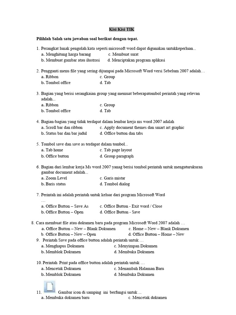 Kisi Kisi TIK KELAS 8 SEMESTER 1 | PDF | Seni | Komputer