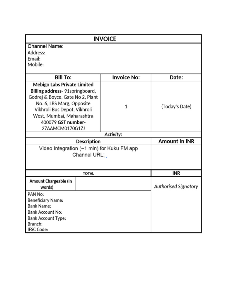 Kuku FM Invoice - Format | PDF