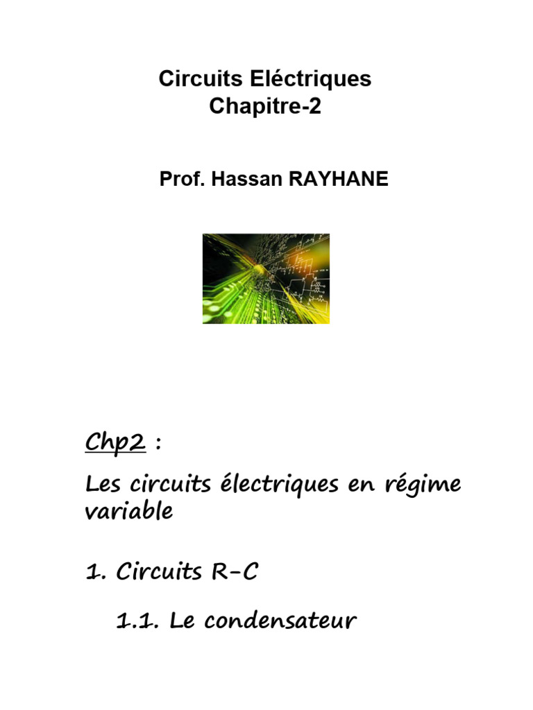 2-Copie Etudiants Circuits Electriques - Chapitres2 | PDF | Impédance (électricité) | Réseau ...