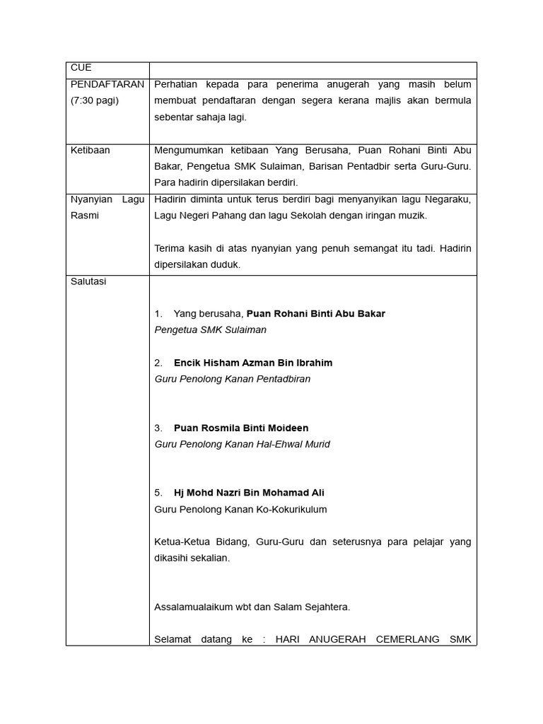 Teks pengacara HAC 2024 | PDF