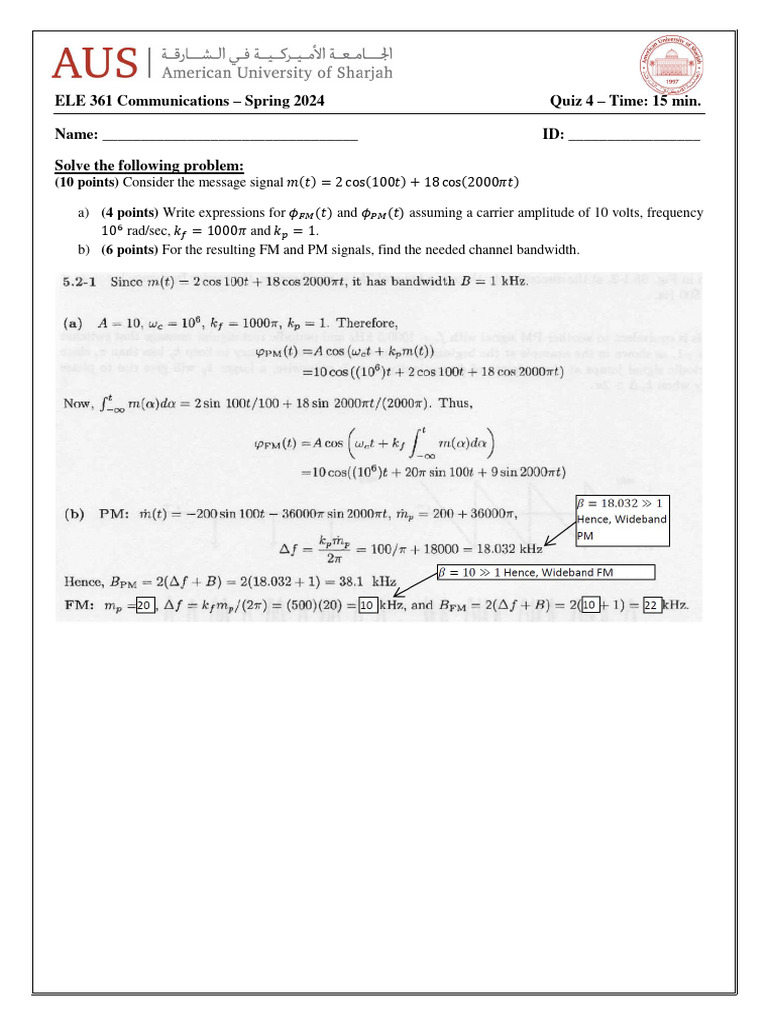 Quiz 4 Solutions | PDF