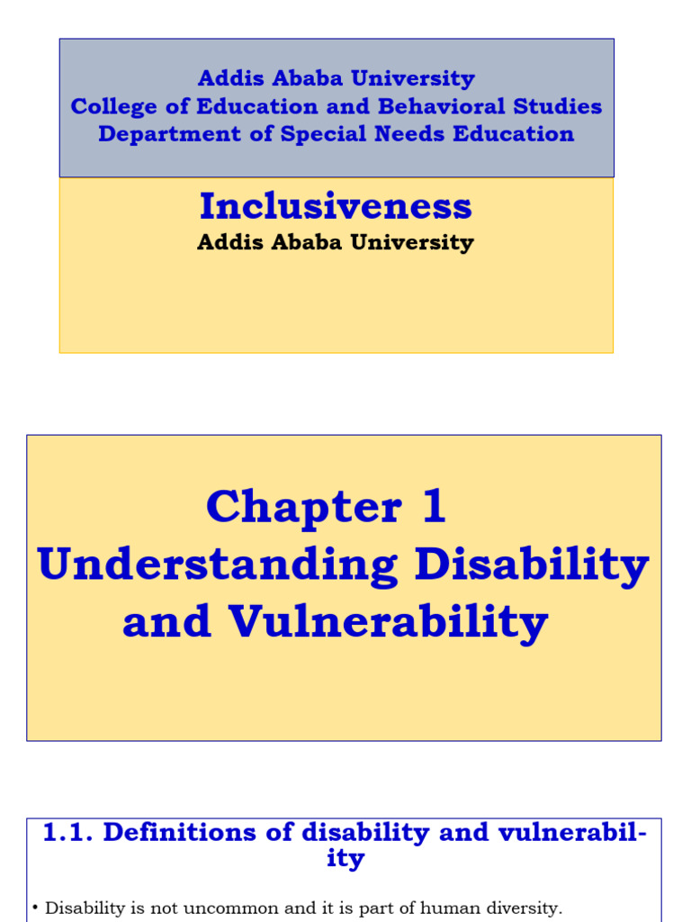 Chapter 1 Understanding Disability & Vulnerability FINAL | PDF ...