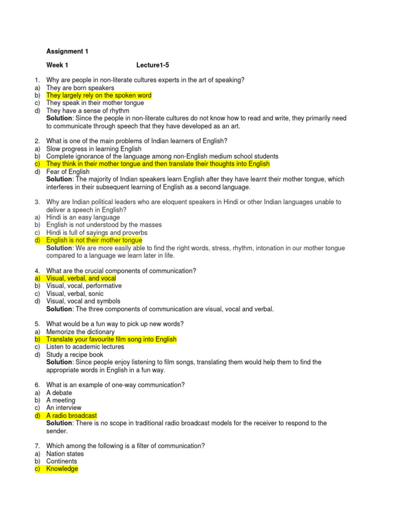 Assignment I - Corrected | Download Free PDF | Communication | English Language