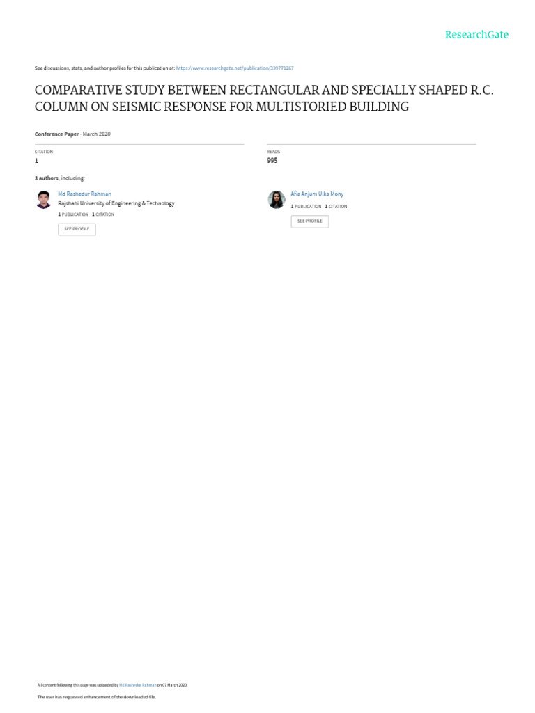 Comparative Study Between Rectangular and Specially Shaped R.C. Column ...