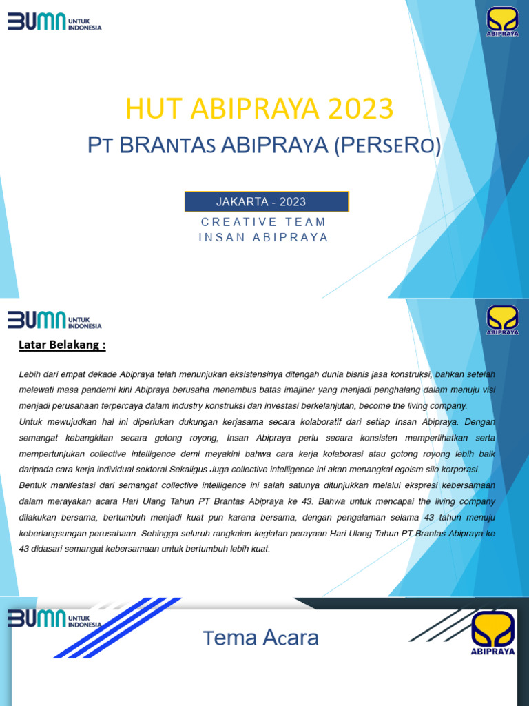 Perayaan HUT ke-43 PT Brantas Abipraya | PDF