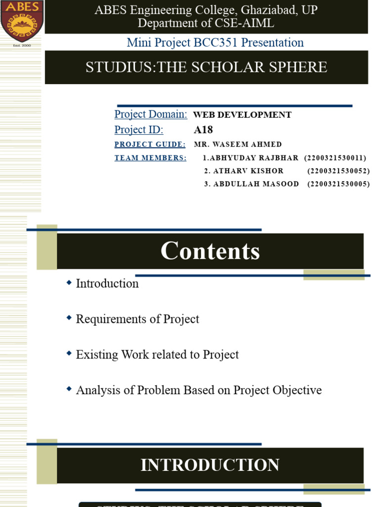 Mini Project Slides 1 | PDF | Web Development | Computing