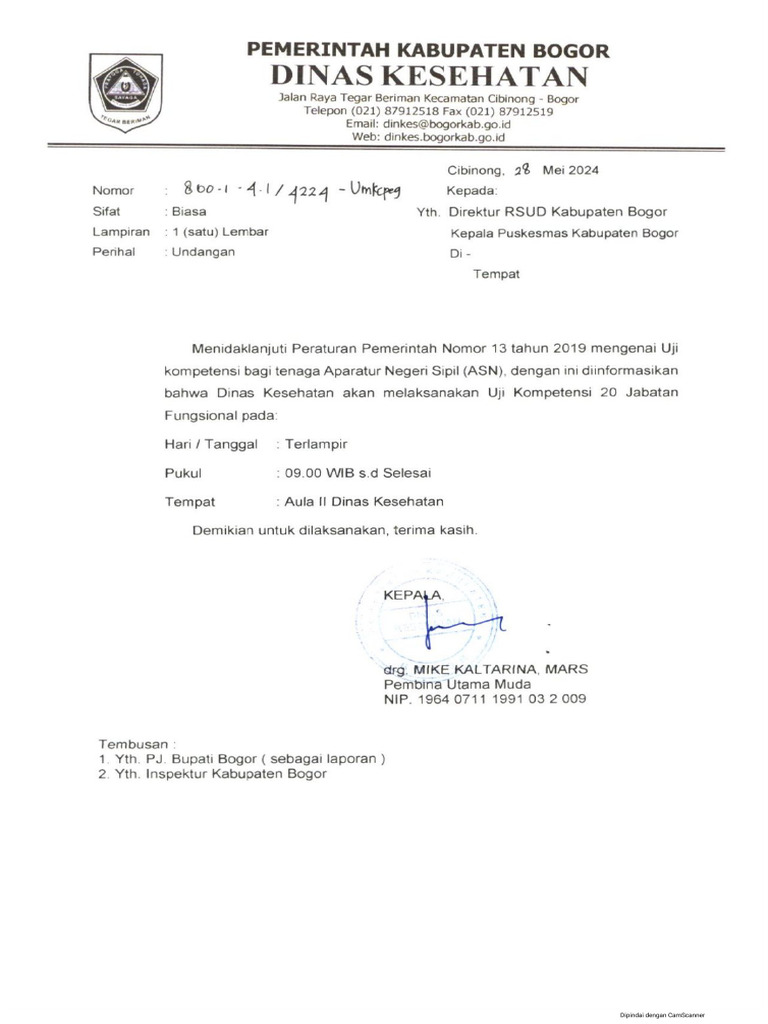 Surat Undangan Pelaksanaan Ujikom 2024 | PDF