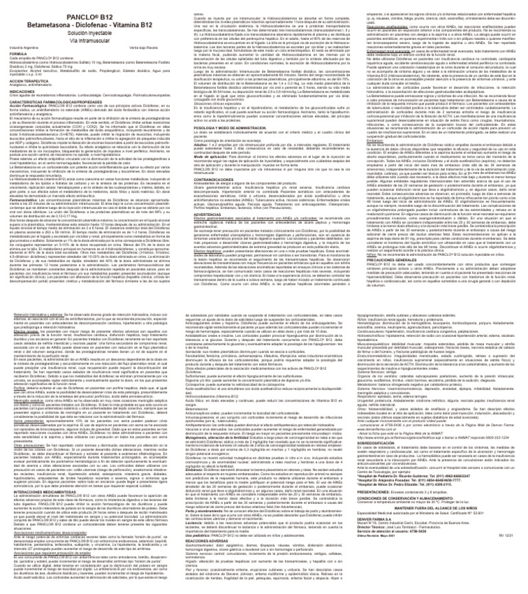 Panclo B12 Inyectable P.medico 12 21 | PDF | Droga anti-inflamatoria ...