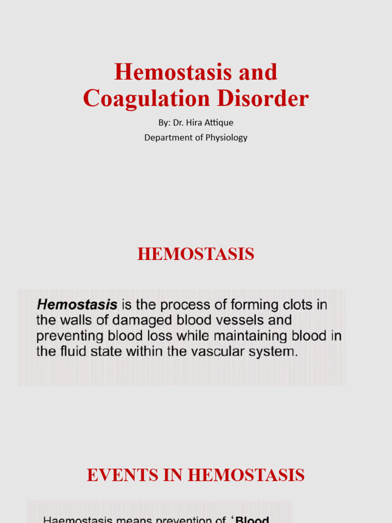 Blood Hemostasis | PDF | Coagulation | Platelet
