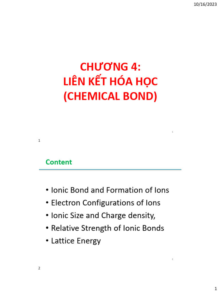 Chapter 4 - Chemical Bond - Part 1lewis | PDF