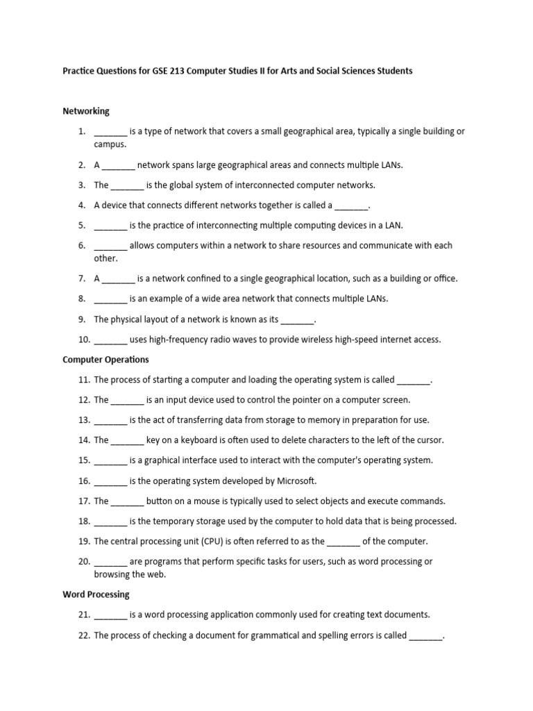 Practice Questions For GSE 213 | PDF | Microsoft Excel | Spreadsheet