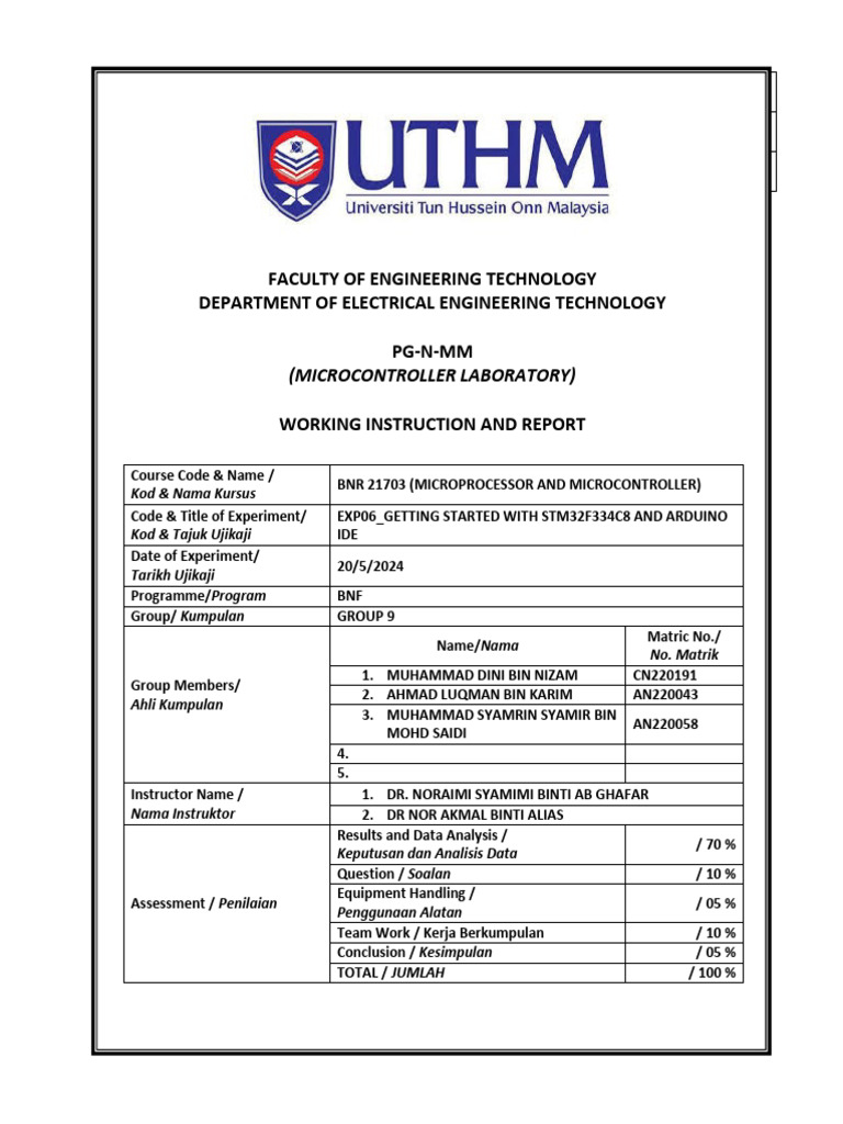 Lab 6 Report | PDF | Arduino | Computer Science