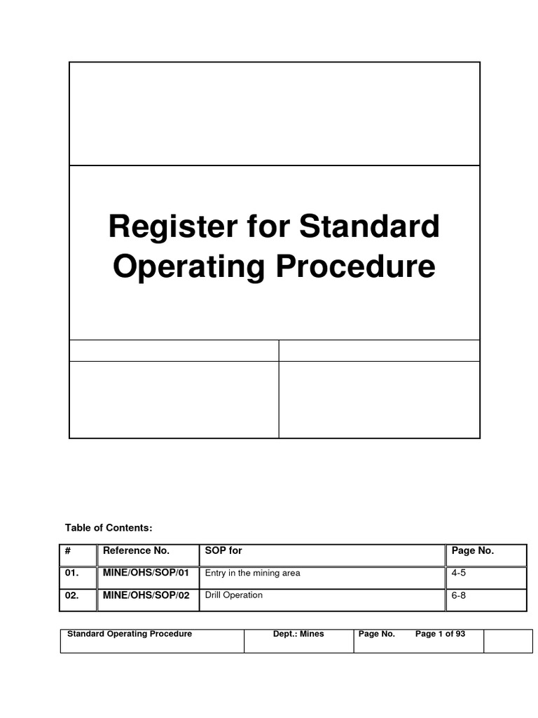 Sop Mines PDF | PDF | Personal Protective Equipment