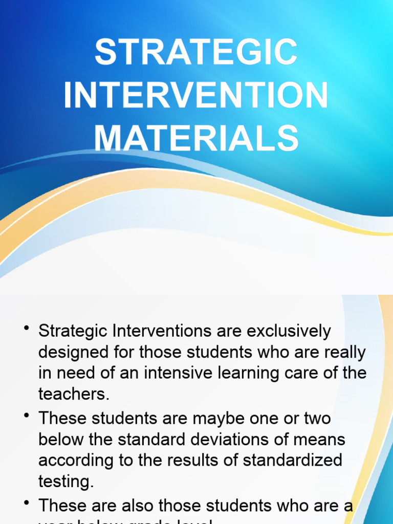 STRATEGIC INTERVENTION MATERIALS | PDF | Educational Assessment ...