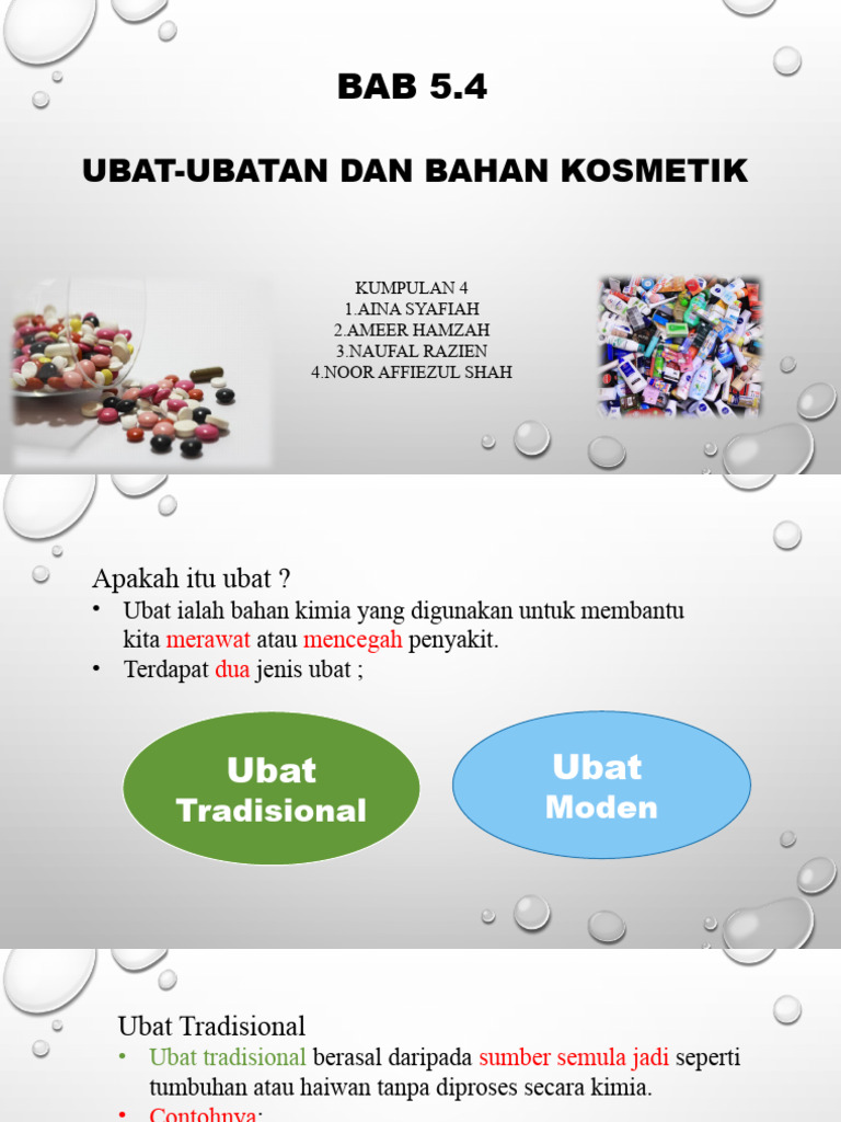 Bab 5.4 Ubat-Ubatan Dan Bahan Kosmetik | PDF