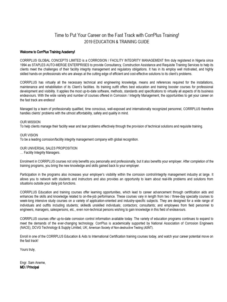 CorrPlus Cathodic Protetion Training Program | PDF | Business | Finance ...