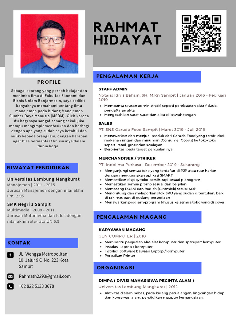 CV Rahmat Hidayat | PDF