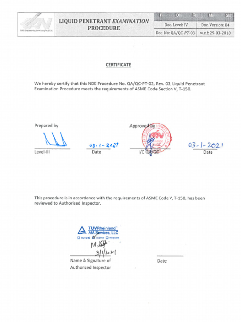 Pt Procedure Pdf 