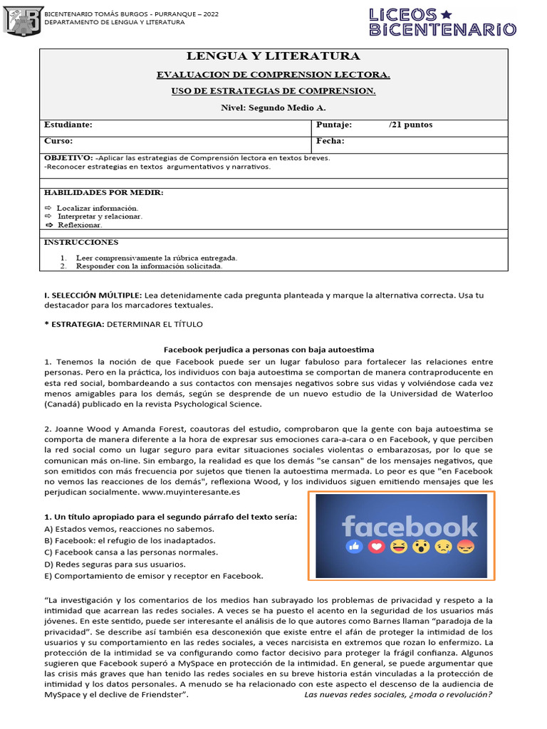 Impacto de Facebook en la Autoestima | PDF | Gases de efecto invernadero