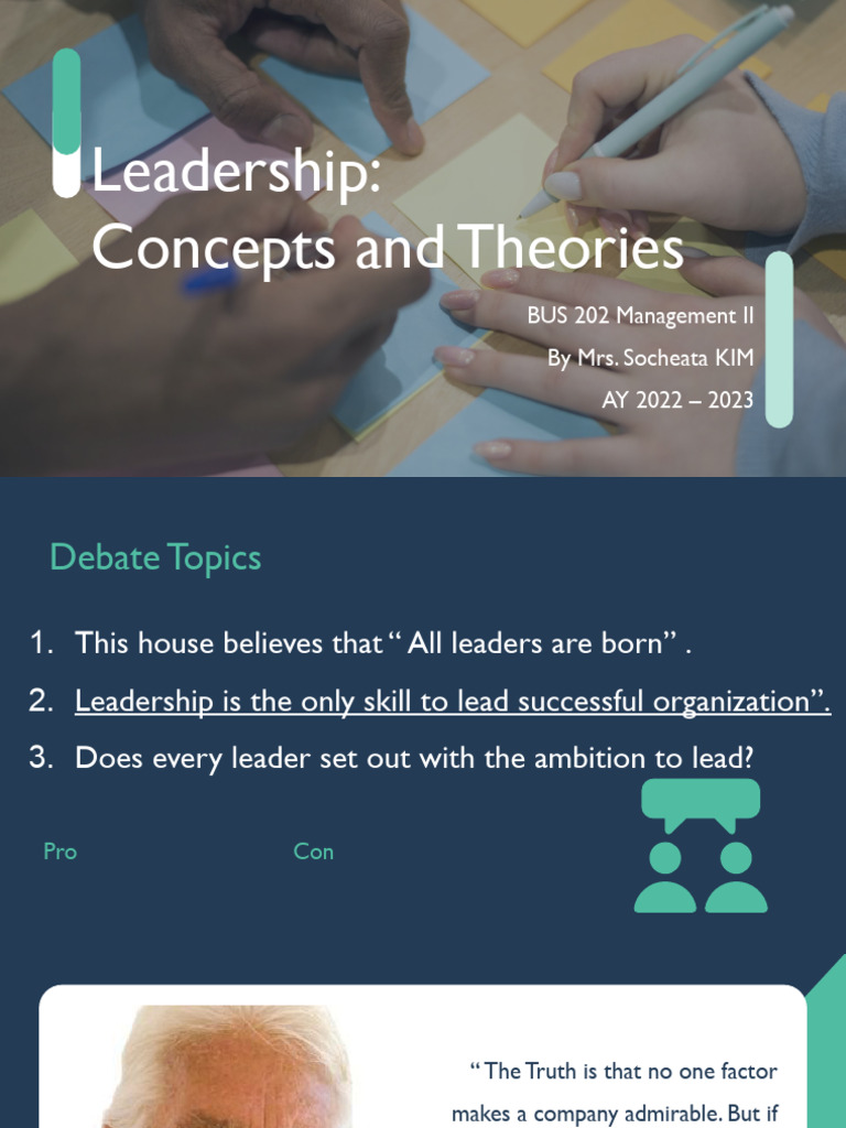 Leadership Theories for Students | PDF | Leadership | Organizational ...