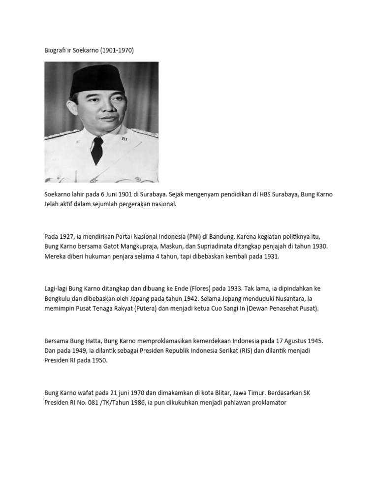 Biografi Ir Soekarno | PDF
