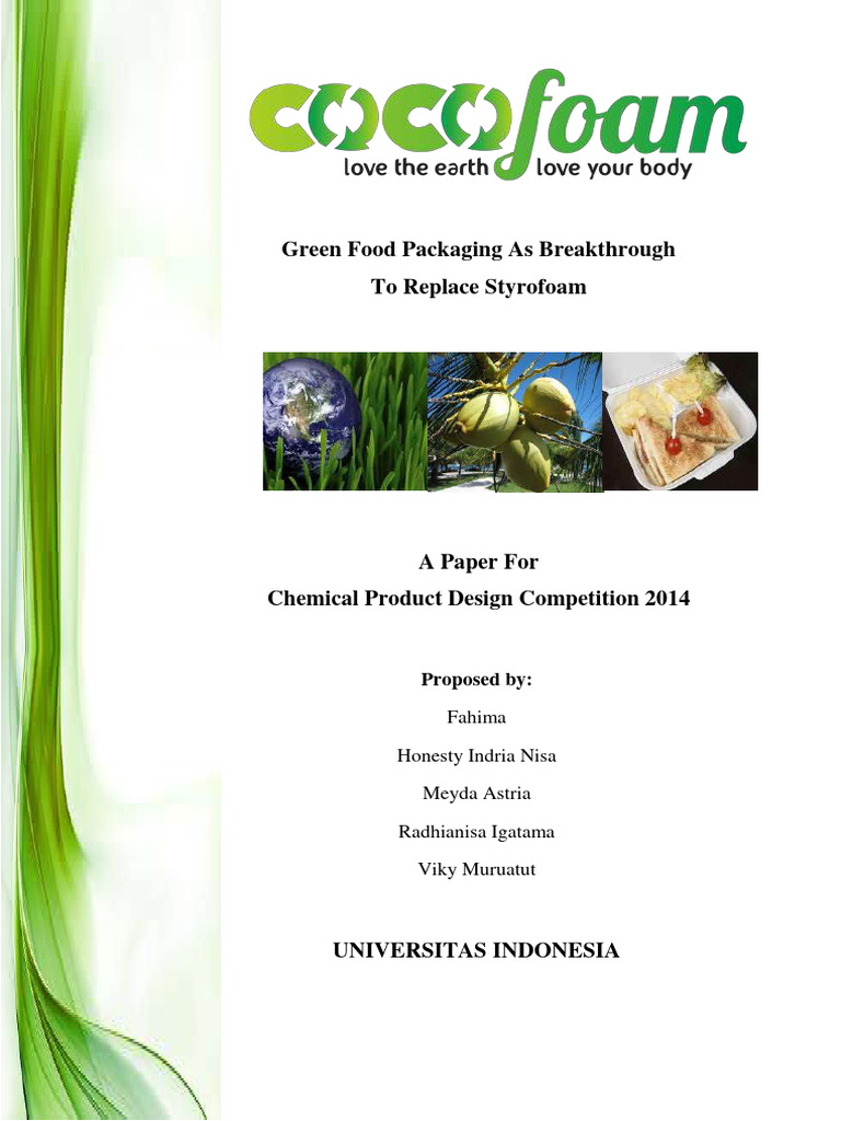 Green Food Packaging As Breakthrough To | PDF | Polystyrene | Internal ...