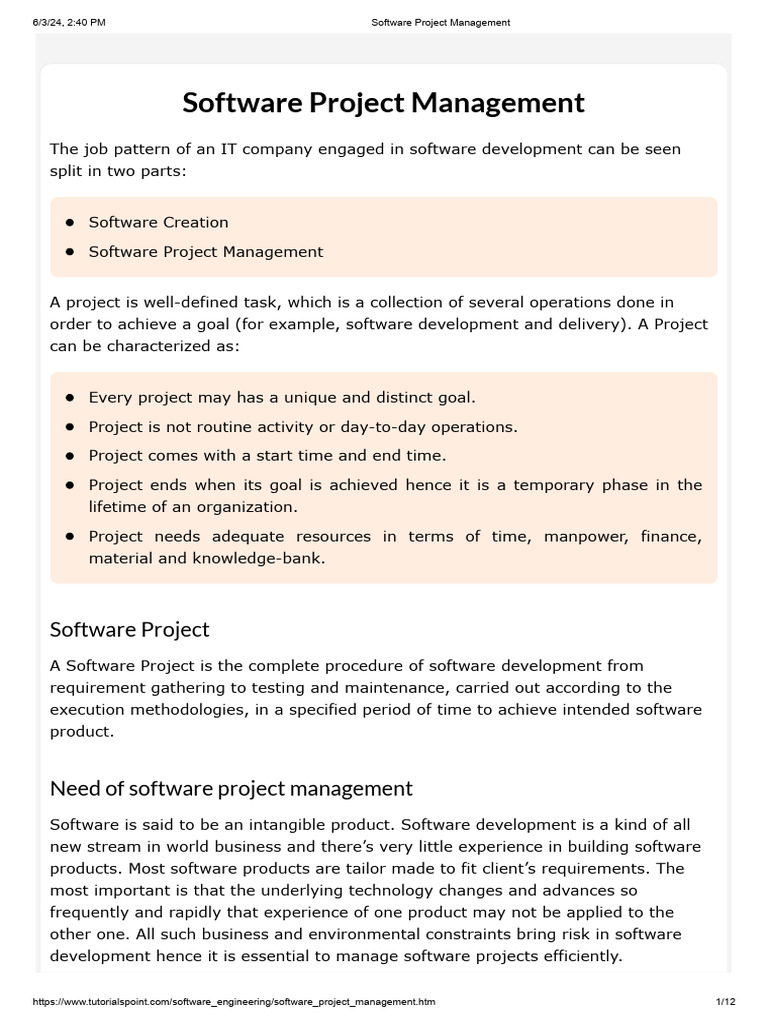 Software Project Management Essentials | PDF | Project Management | Business