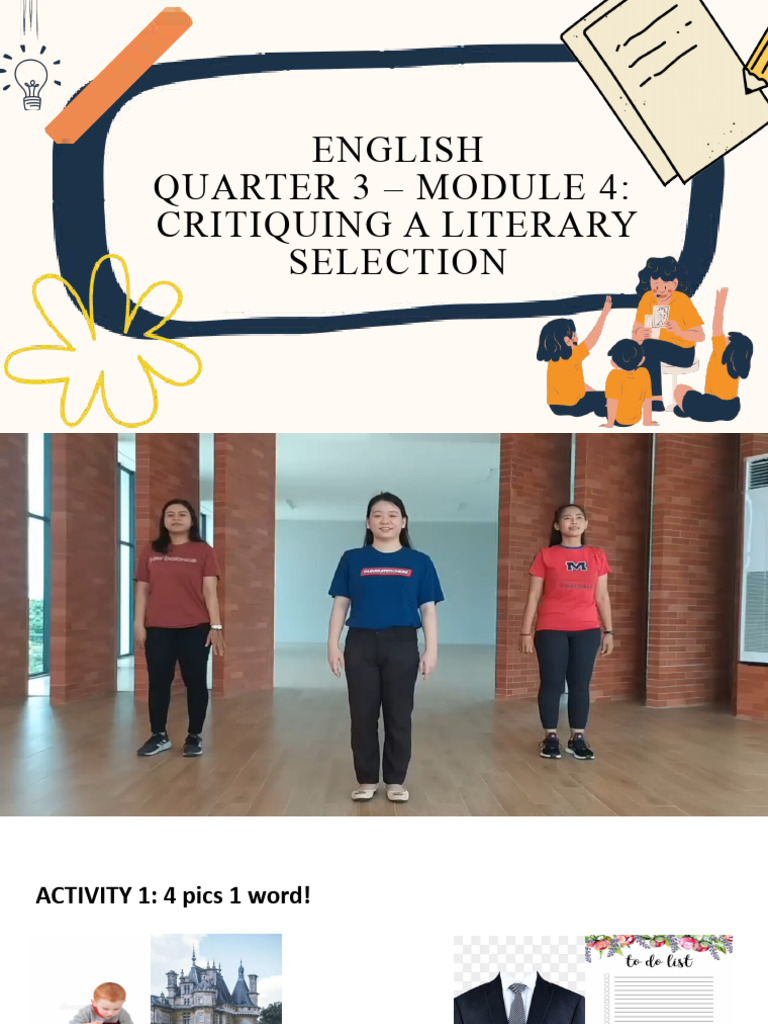 English Quarter 3 - Module 4 Critiquing A Literary Selection | PDF ...