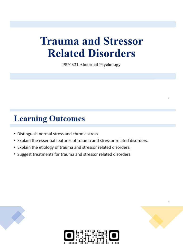Trauma & Stress Disorders Overview | PDF | Psychological Trauma ...